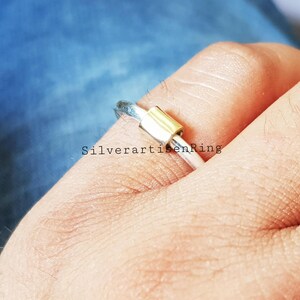 Anxiety Ring, Sterling Silver Two Tone Ring, Fidget Ring, Minimalist ...