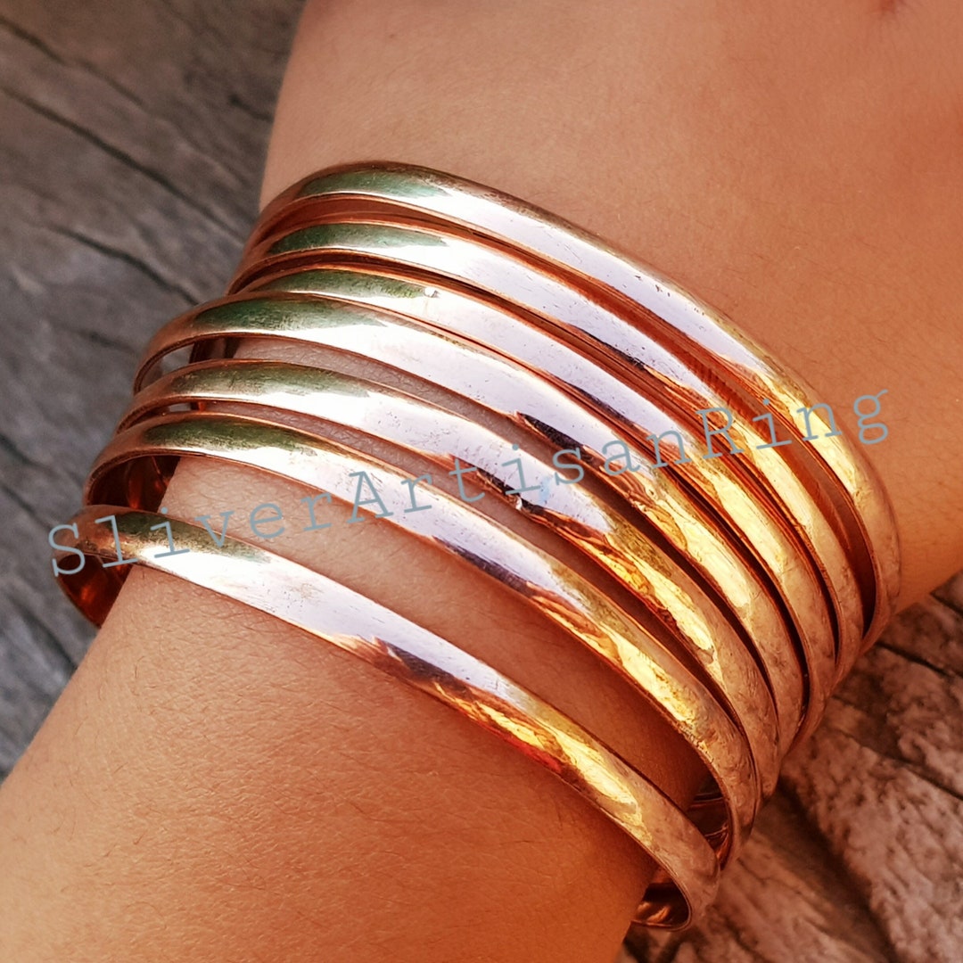 Pure Copper Bangle, Set of 7 Solid Copper Bangle, Set of 7 Pcs, Simple ...