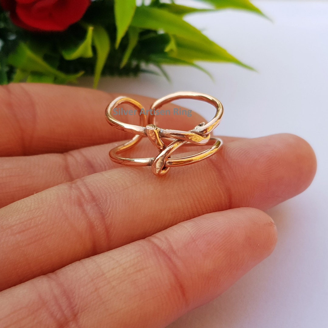 Copper Knot Ring wide Version Copper Minimalist Open Ring by Subtle ...