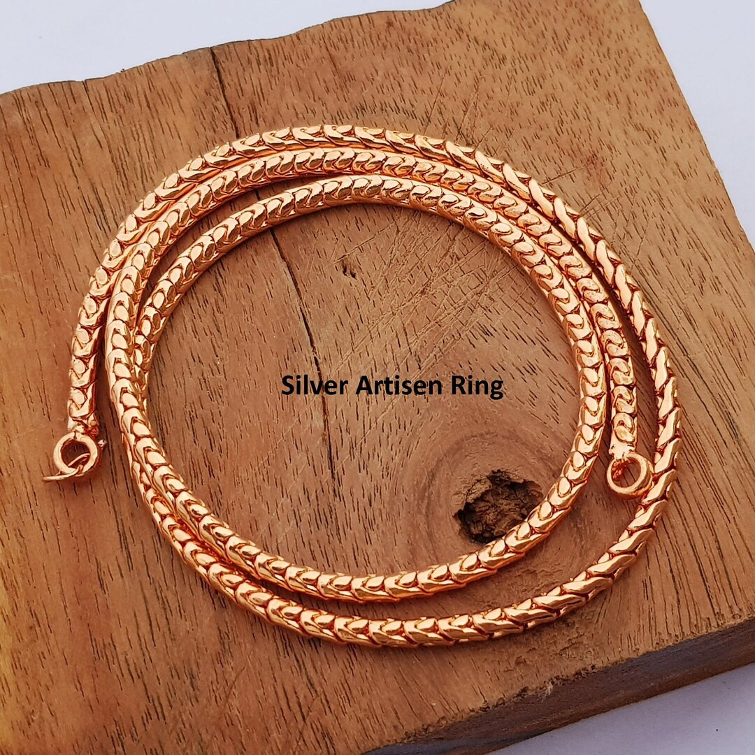Copper Snake Chain Necklace & Bracelet, Casual and Trendy Chain, Snake ...