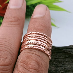 Copper Set of 8 Stacking Ring Copper Stacking Rings Simple Copper ...