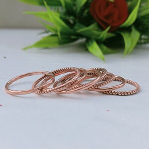 Copper Set of 8 Stacking Ring Copper Stacking Rings Simple Copper ...