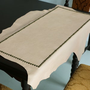 Desk Mat, Genuine Leather Desk Blotter in Sand Beige, Custom Size Desk ...