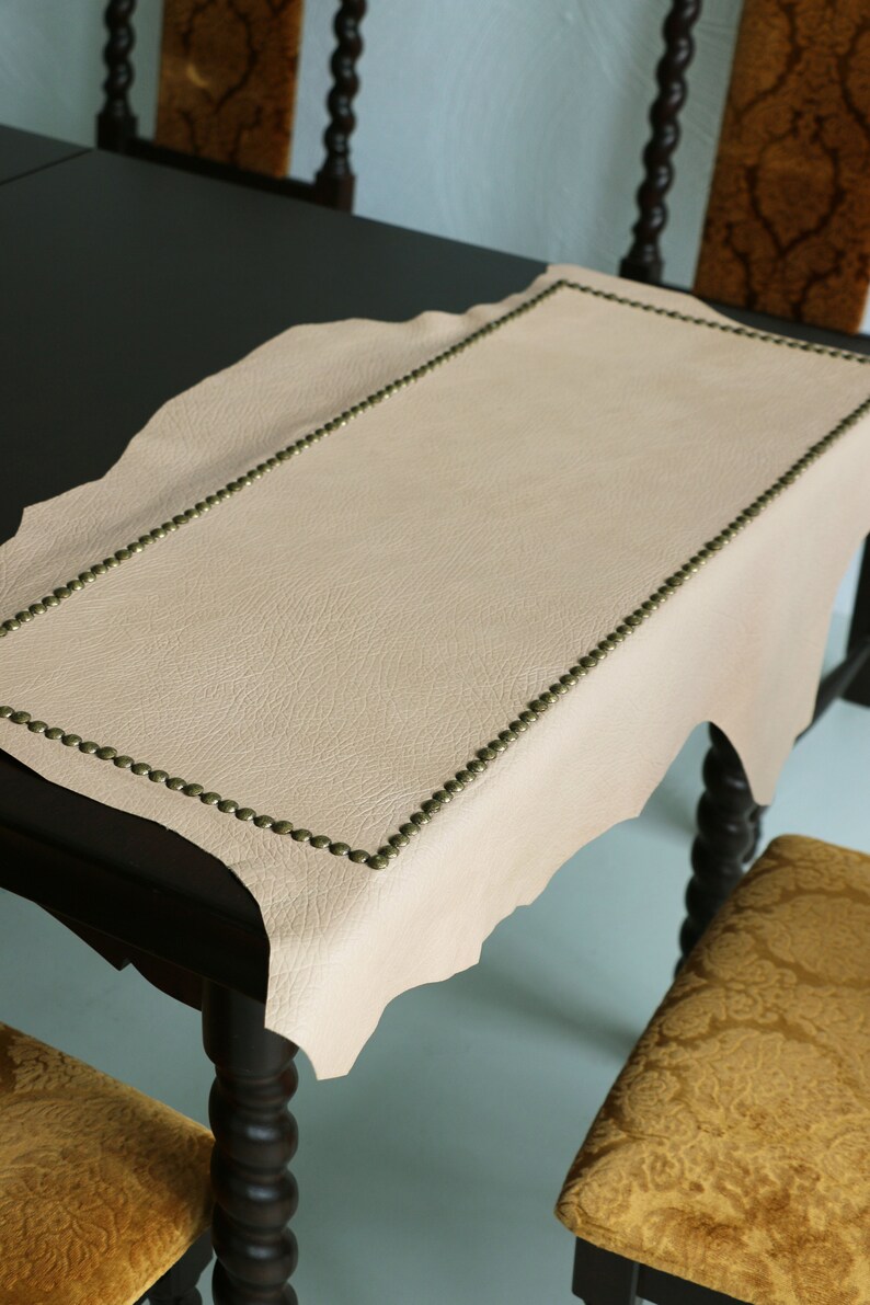 Desk Mat, Genuine Leather Desk Blotter in Sand Beige, Custom Size Desk ...