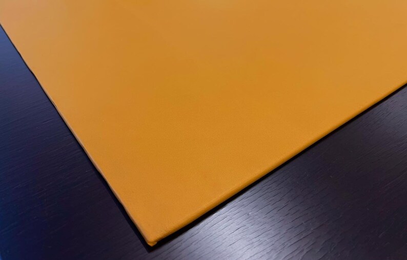 Full Grain Leather Desk Mat in Ocher Large Leather Writing Pad - Etsy