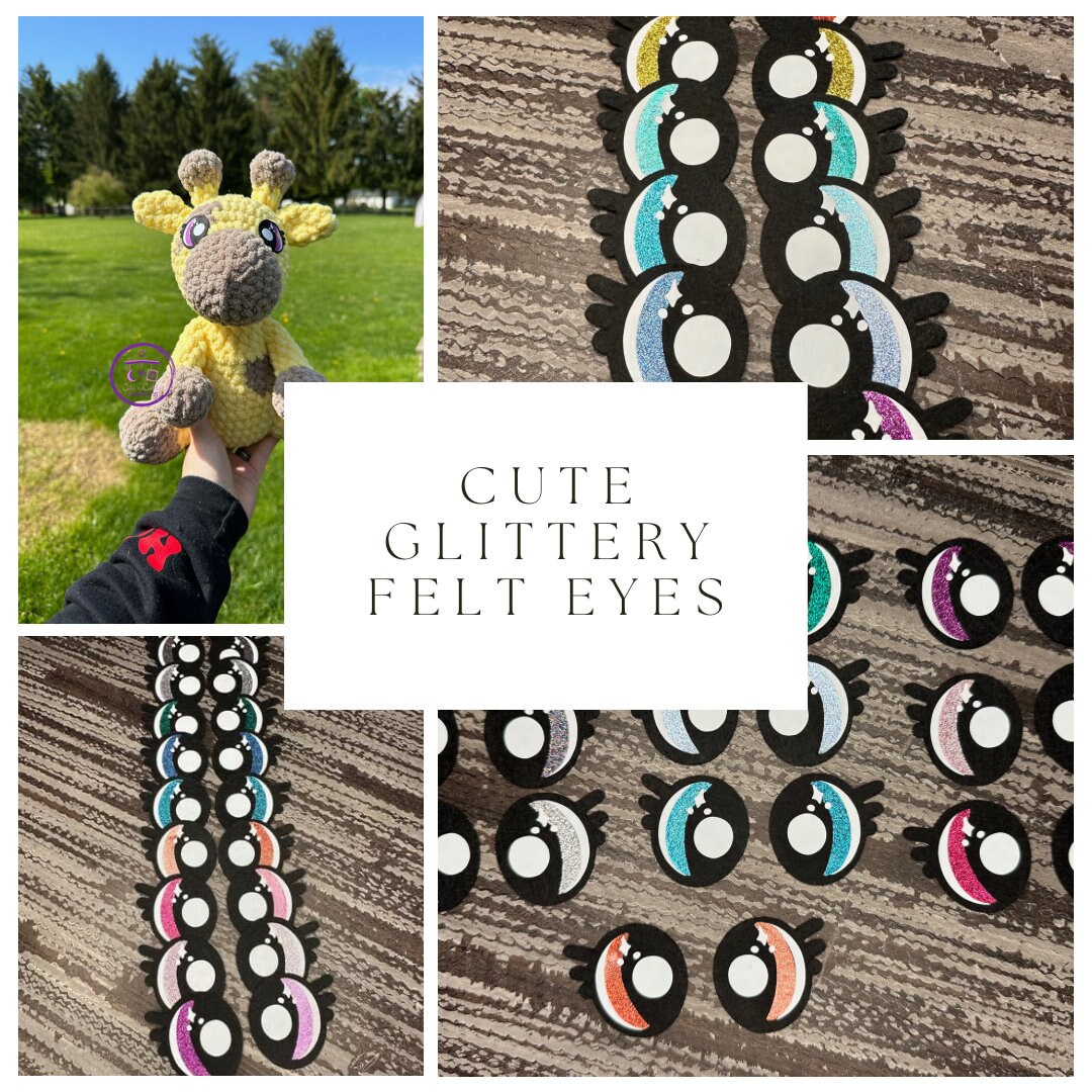 Cute Glittery Felt Eyes/fast TURN Around/amigurumi Eyes/stuffies Eyes ...