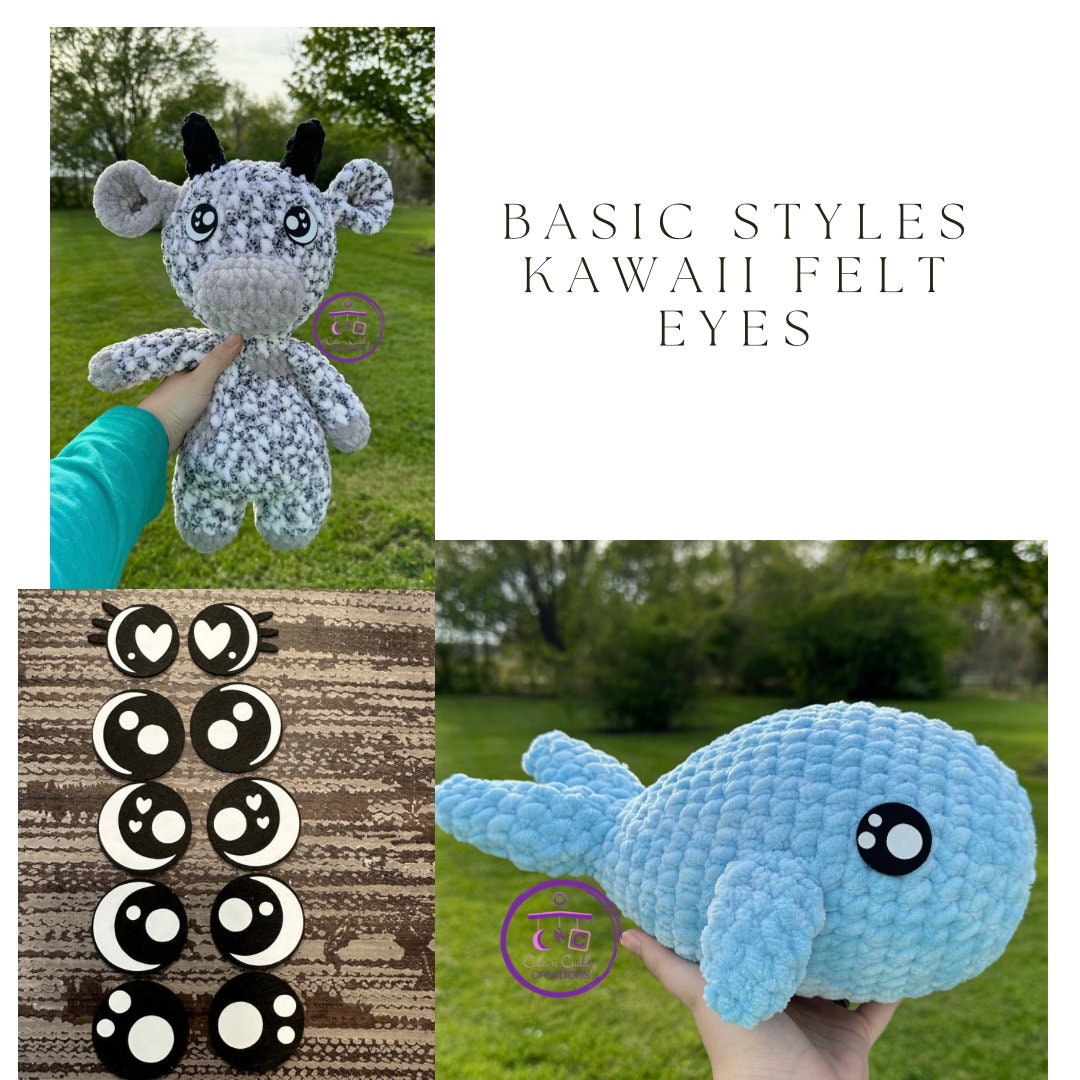 Pack of 5 Pairs/basic Kawaii Felt Eyes Different Styles /FAST TURN ...