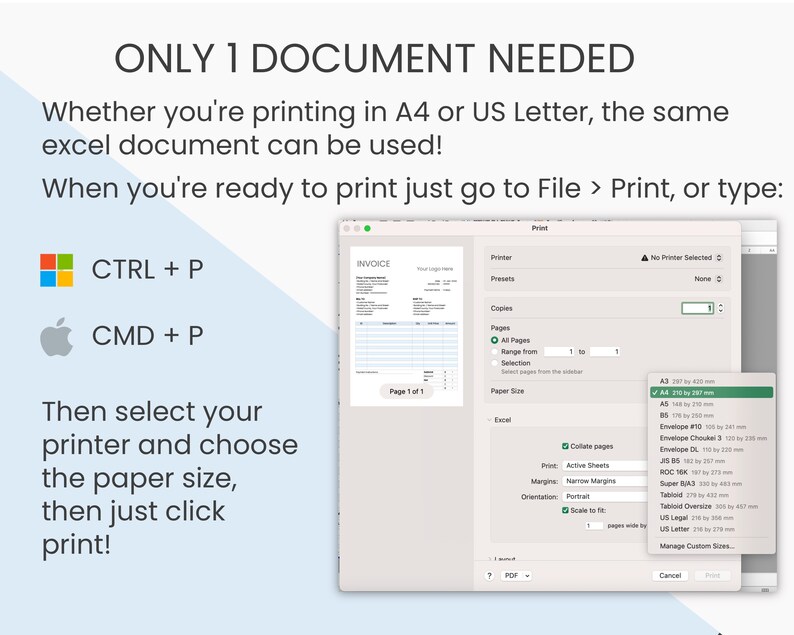 Invoice Template, Business Invoice, Invoice Template EXCEL, Invoice ...