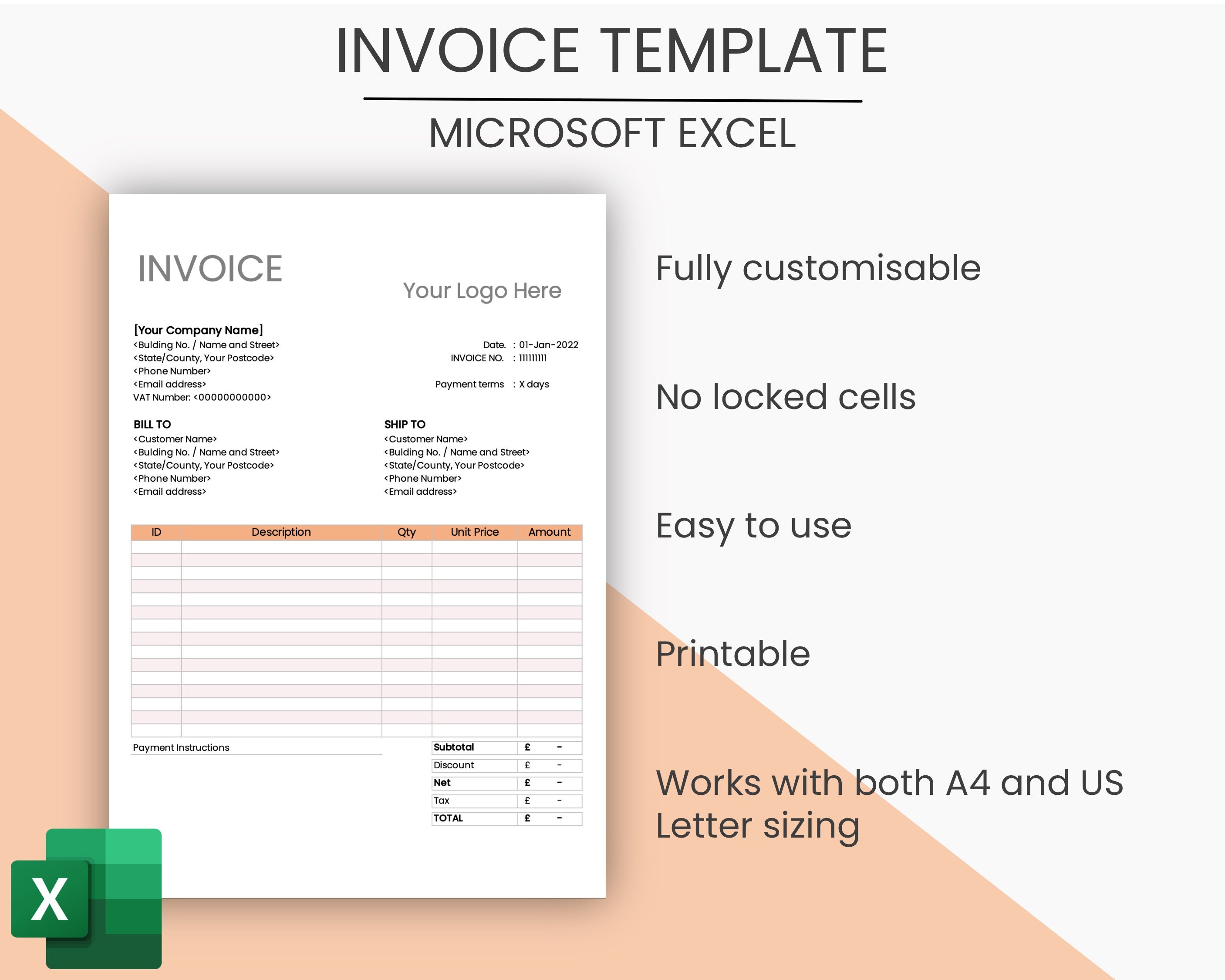 Microsoft Excel Invoice Template Free