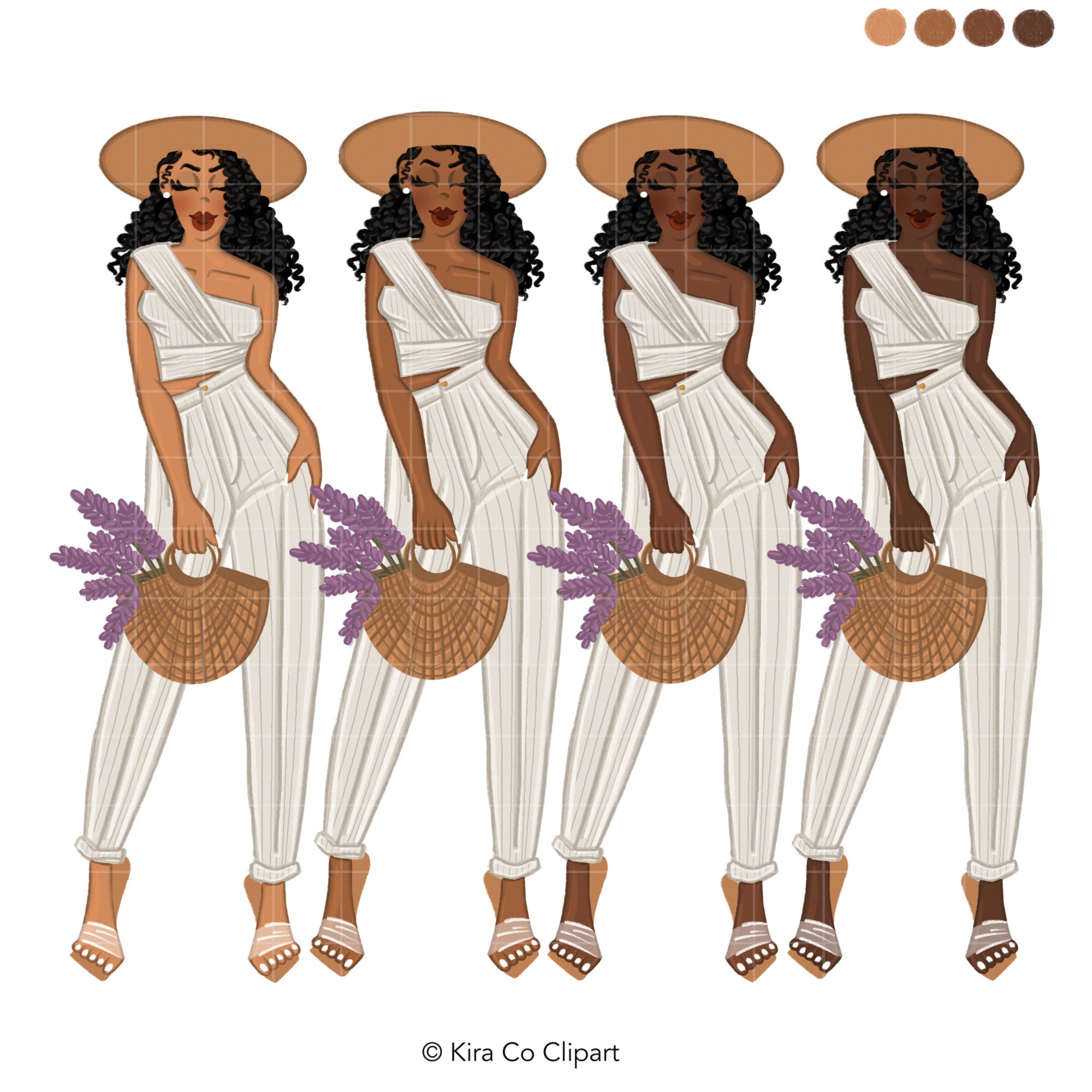 Black Woman Clipart, Black Girl Clipart, Black Girl Digital Planner ...