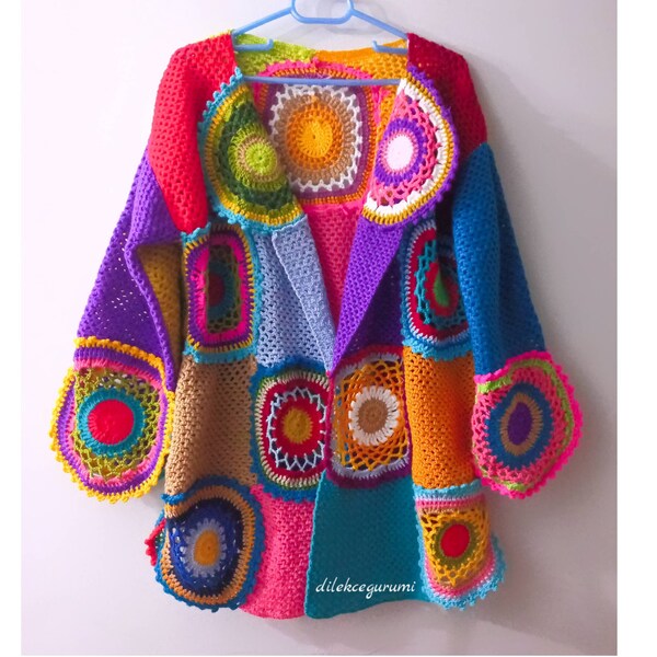 Colorful Cardigan - Etsy