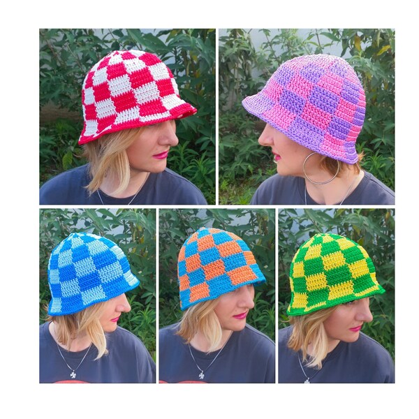 Checkered Hat - Etsy