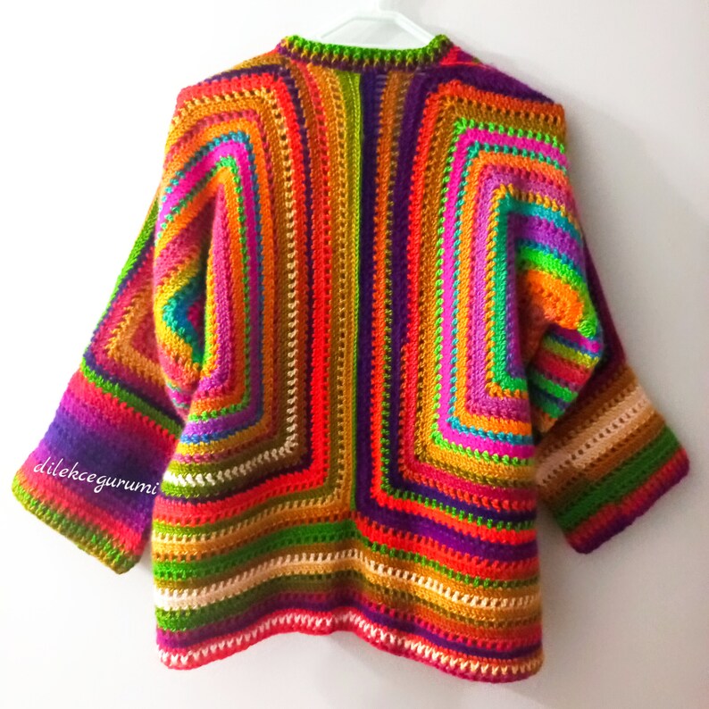 Colorful Crochet Cardigan, Knit Cardigan, Womens Cardigan, Oversize ...