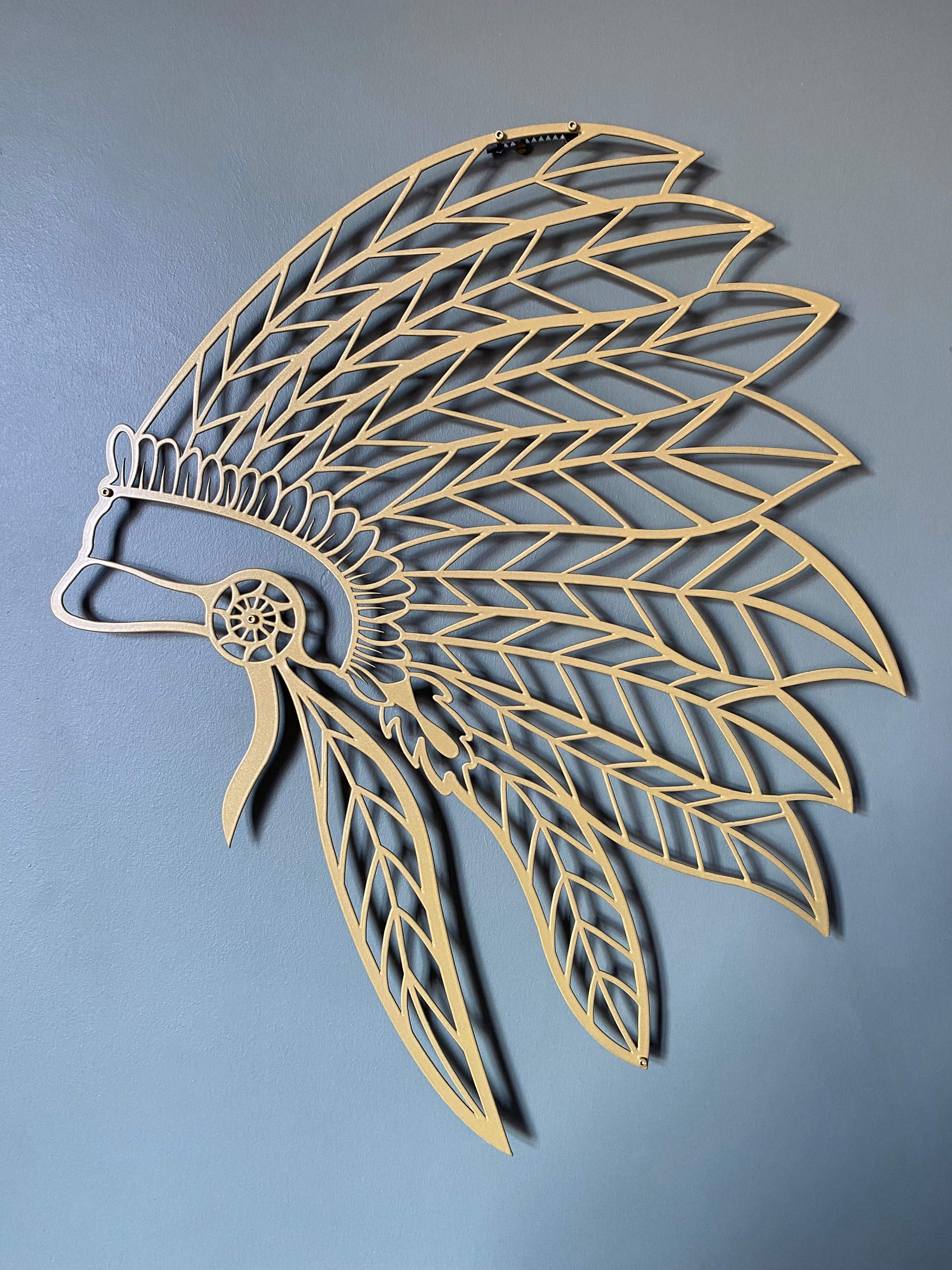 Native American Wall Decor, Metal Native American Headdress, American ...