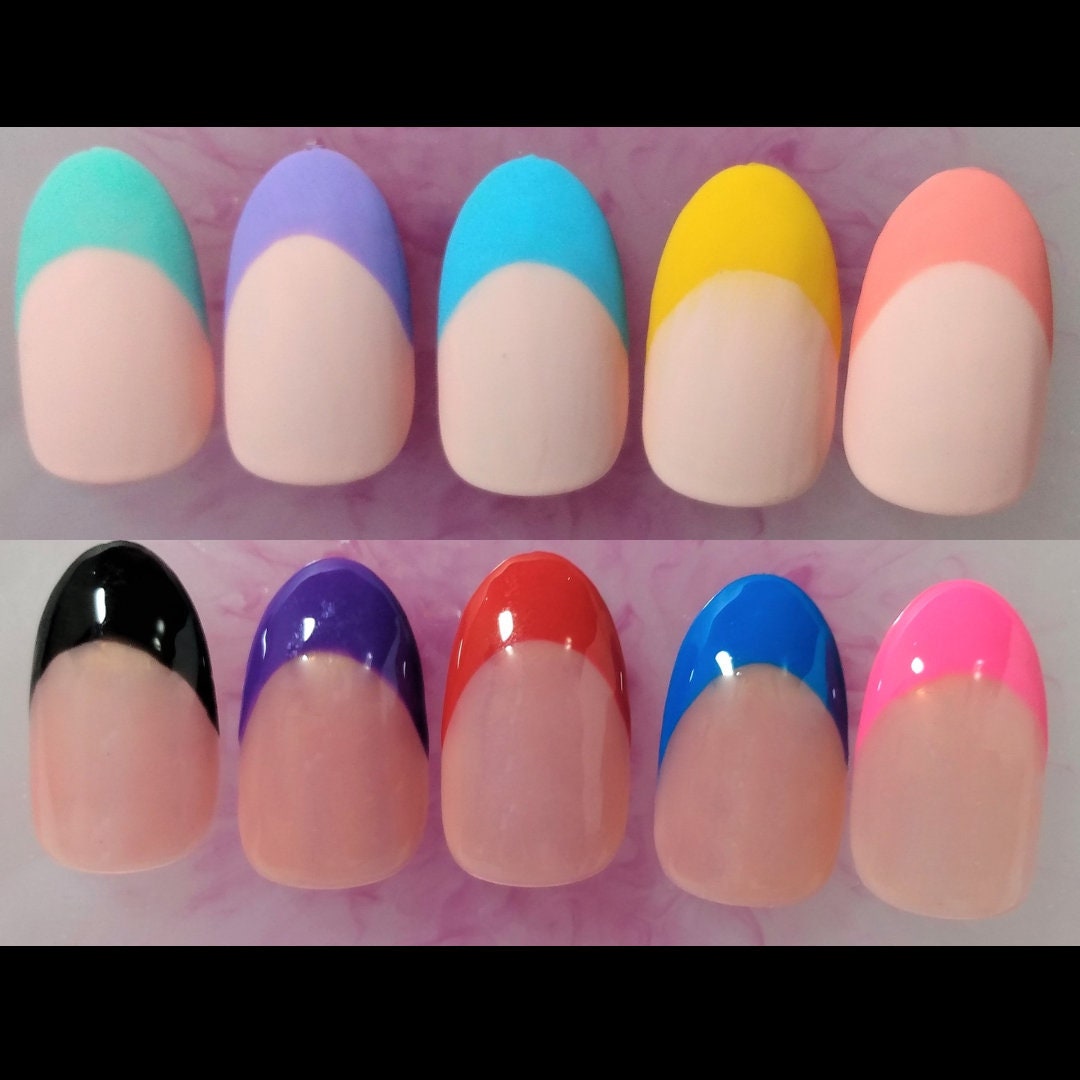 Classic French Tip Multi-color Options 10 to 24 Piece Press - Etsy