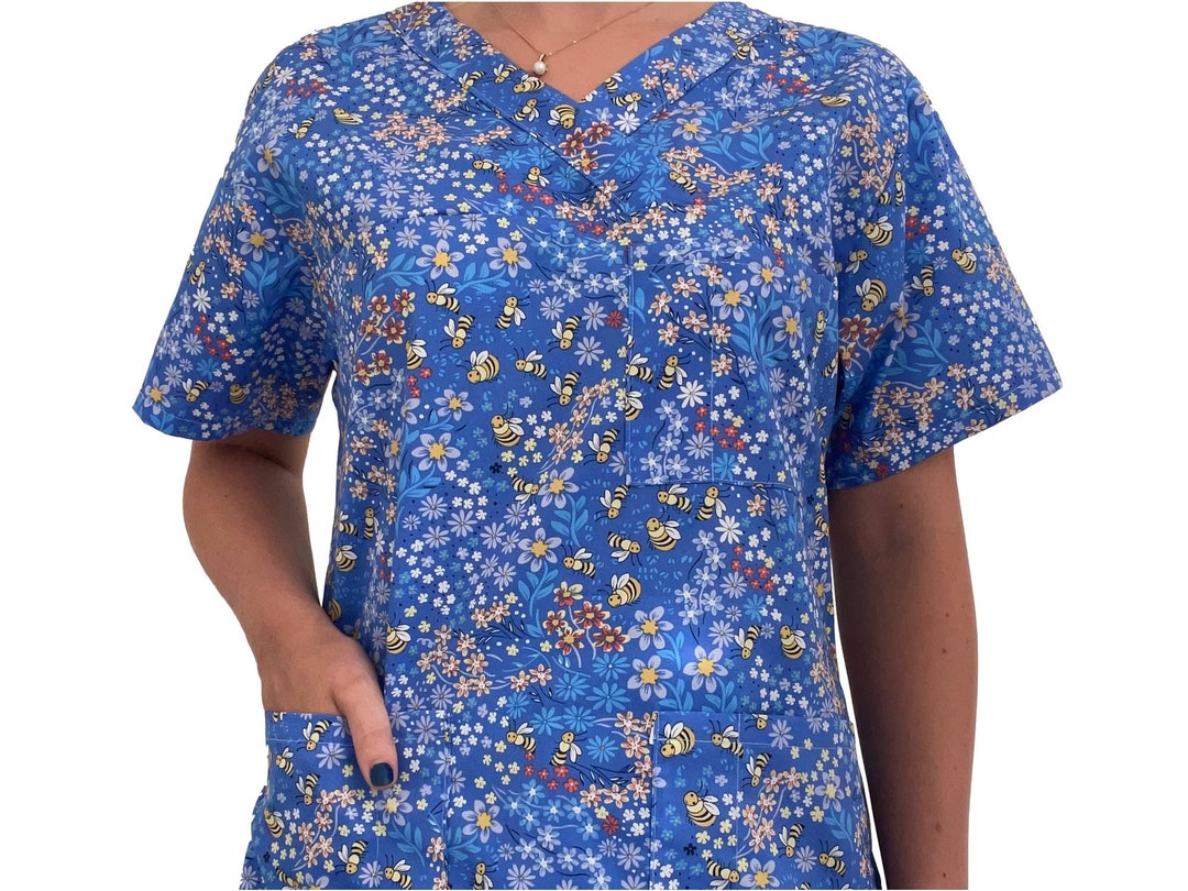 BEES SCRUB TOPS. 100% Cotton. for All Healthcare and Medical ...