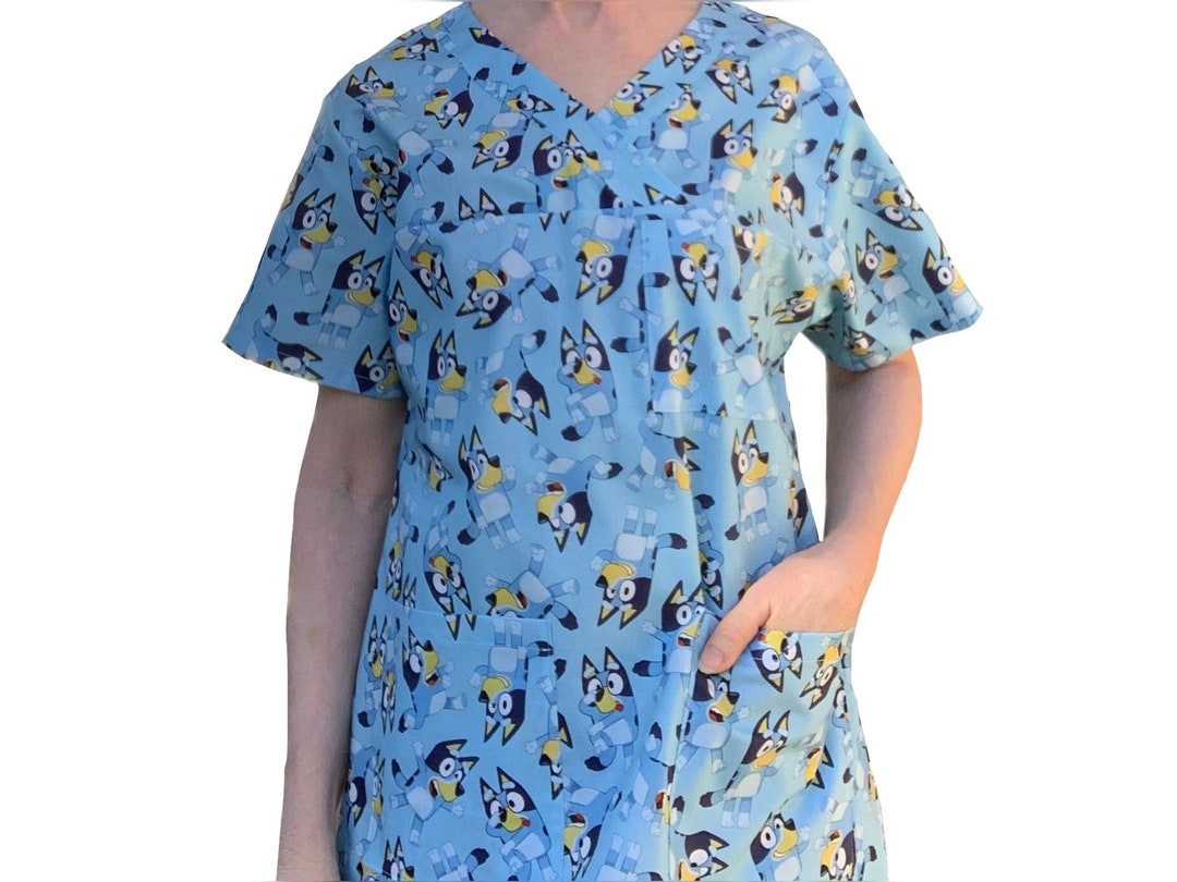 BLUEY SCRUB TOPS. 100% Cotton. for All Healthcare and Medical ...