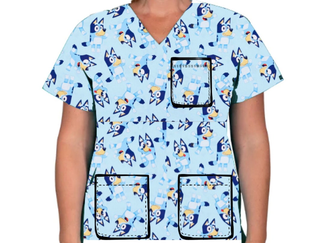 BLUEY SCRUB TOPS. 100% Cotton. for All Healthcare and Medical ...