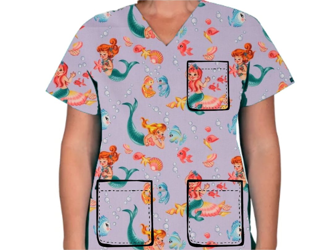 MERMAIDS SCRUB TOPS. for All Healthcare and Medical Professionals ...