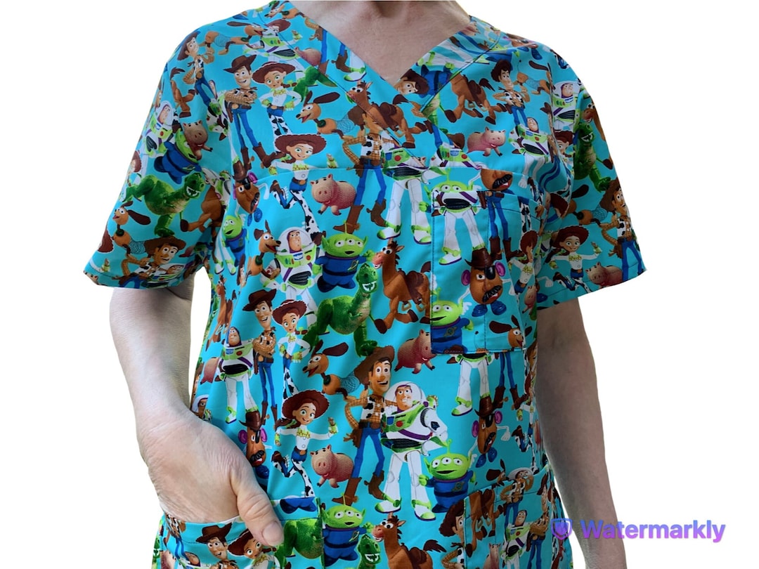 TOY STORY SCRUBS. Unisex. 100% Cotton. for All Healthcare and Medical ...