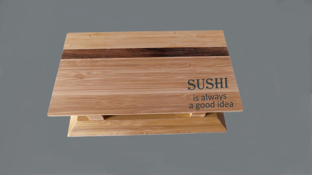Sushi Board laser Engraved Made of Bamboo. Crafts 21 X 12 X 3 Cm - Etsy