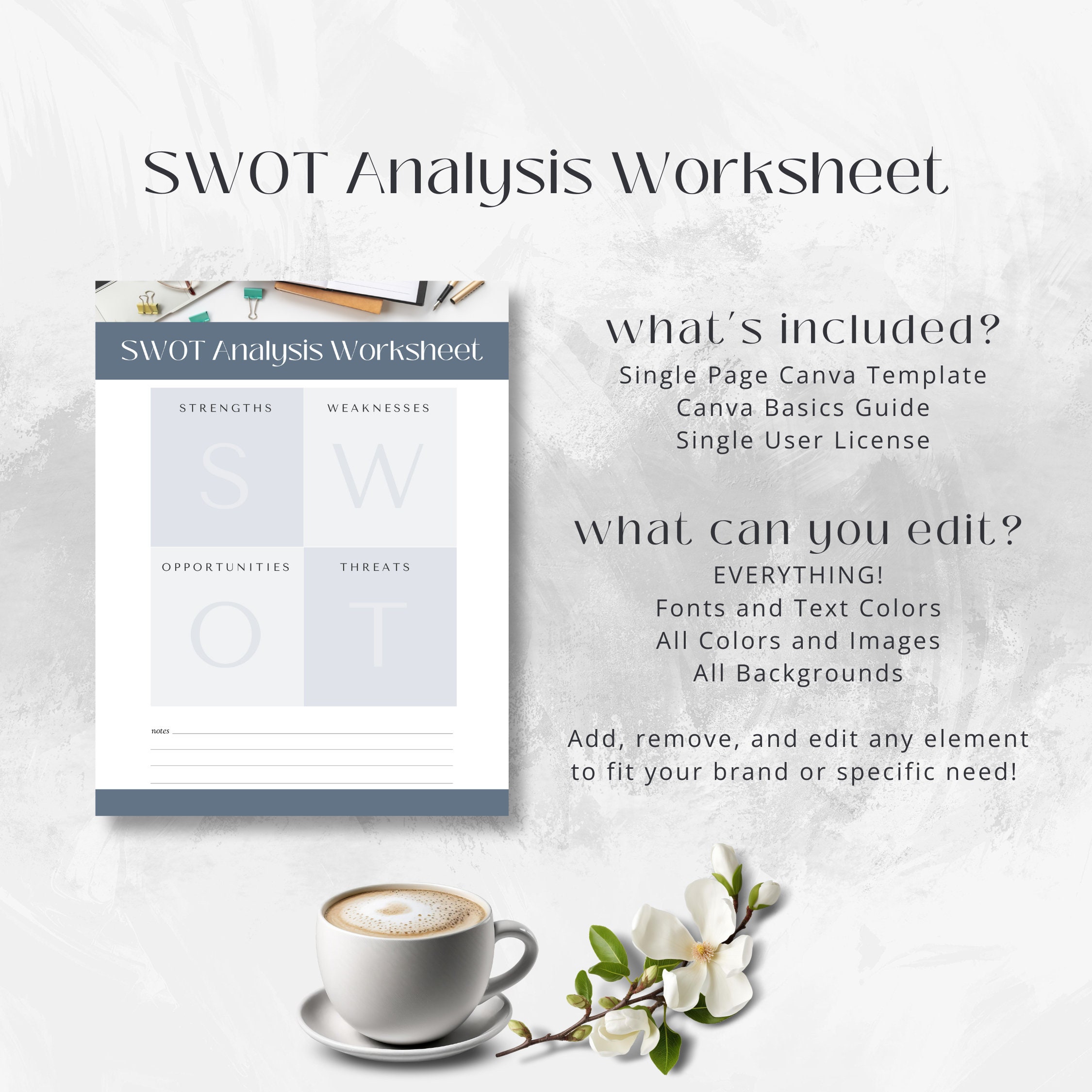 SWOT Analysis Coaching Worksheet Course Worksheet Canva - Etsy