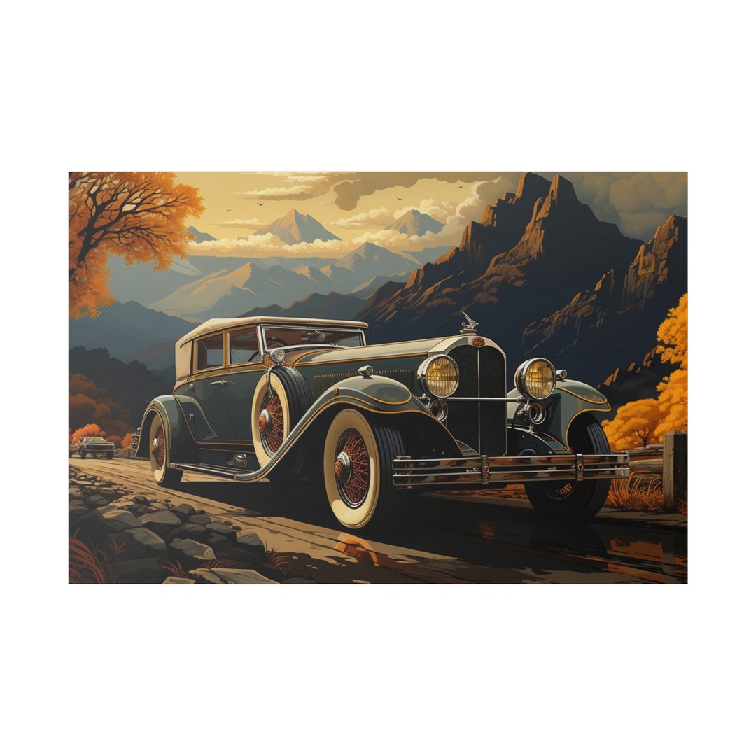 Classic Roads, Best Gift for Vintage Car Lovers - Matte Canvas, Stretched, 0.75" - Etsy