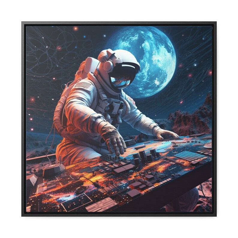 Lunar Harmonies: the Cosmic DJ Gallery Canvas Wraps Square - Etsy