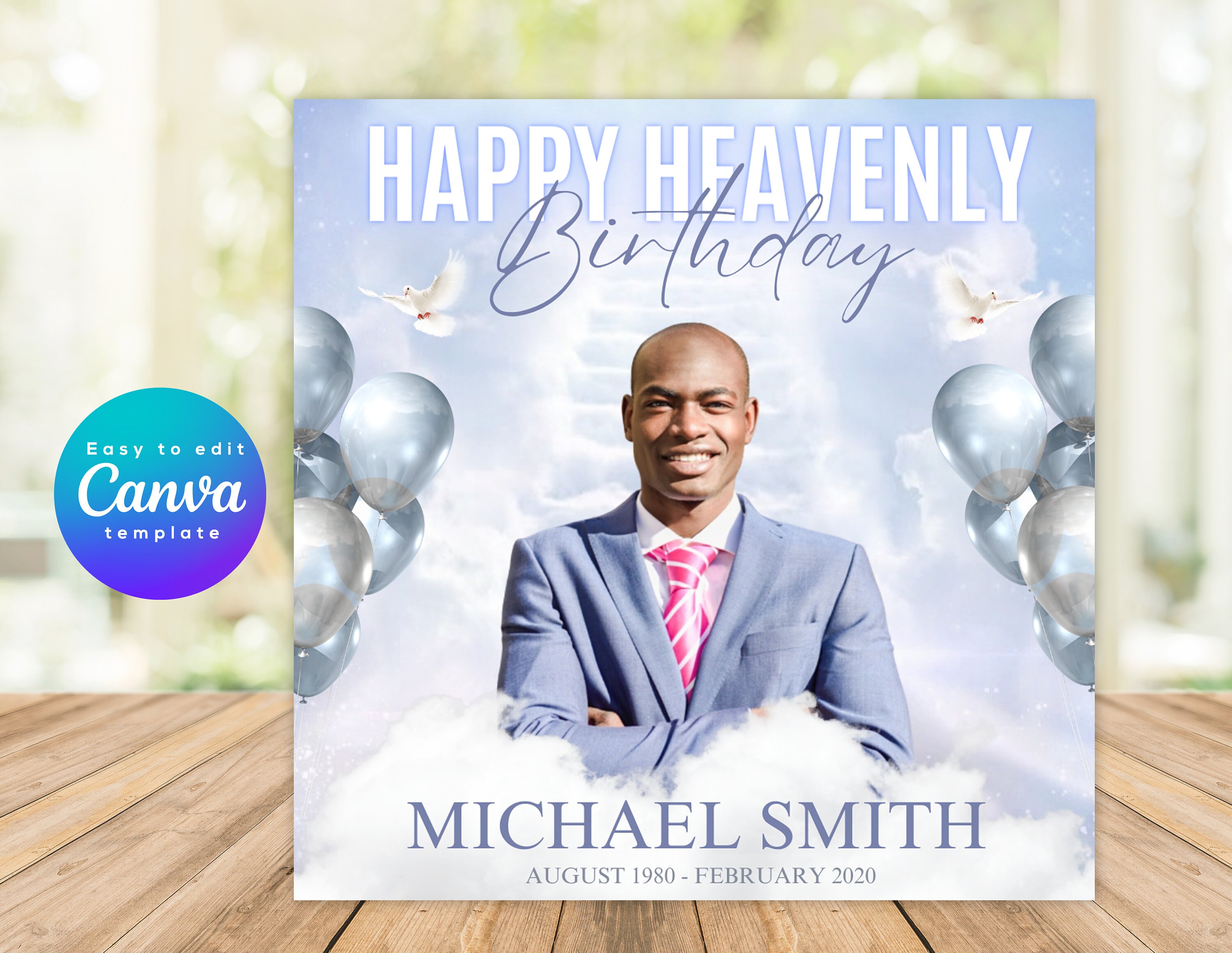 Happy Heavenly Birthday Memorial Flyer - Etsy