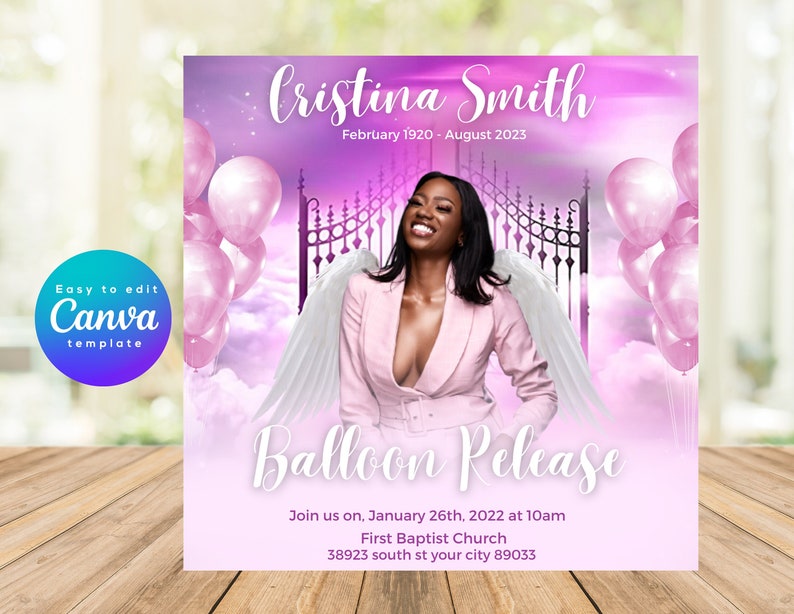 Instagram Memorial Flyer, Instagram Balloon Release Flyer - Etsy
