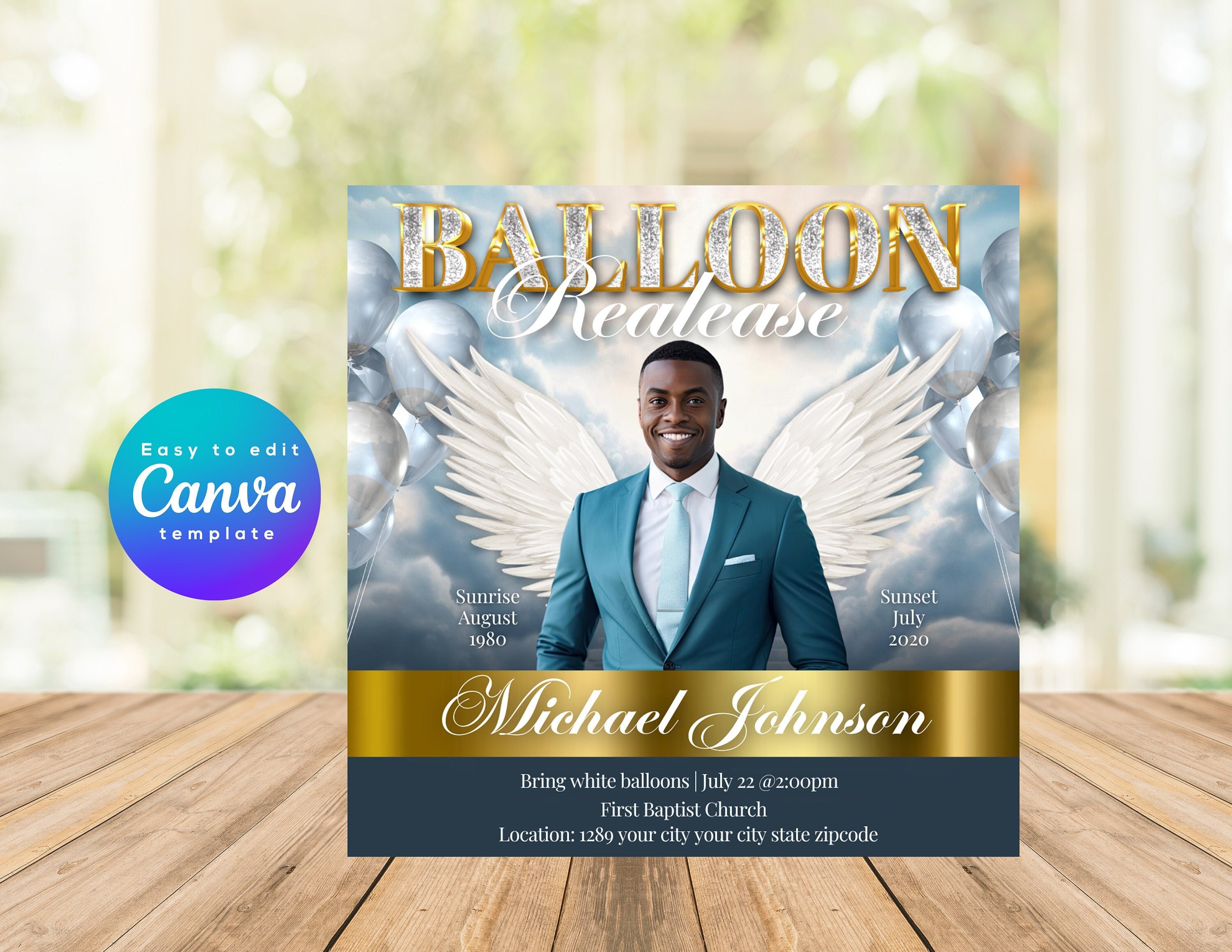 Instagram Balloon Release Flyer, Instagram Memorial Flyer - Etsy