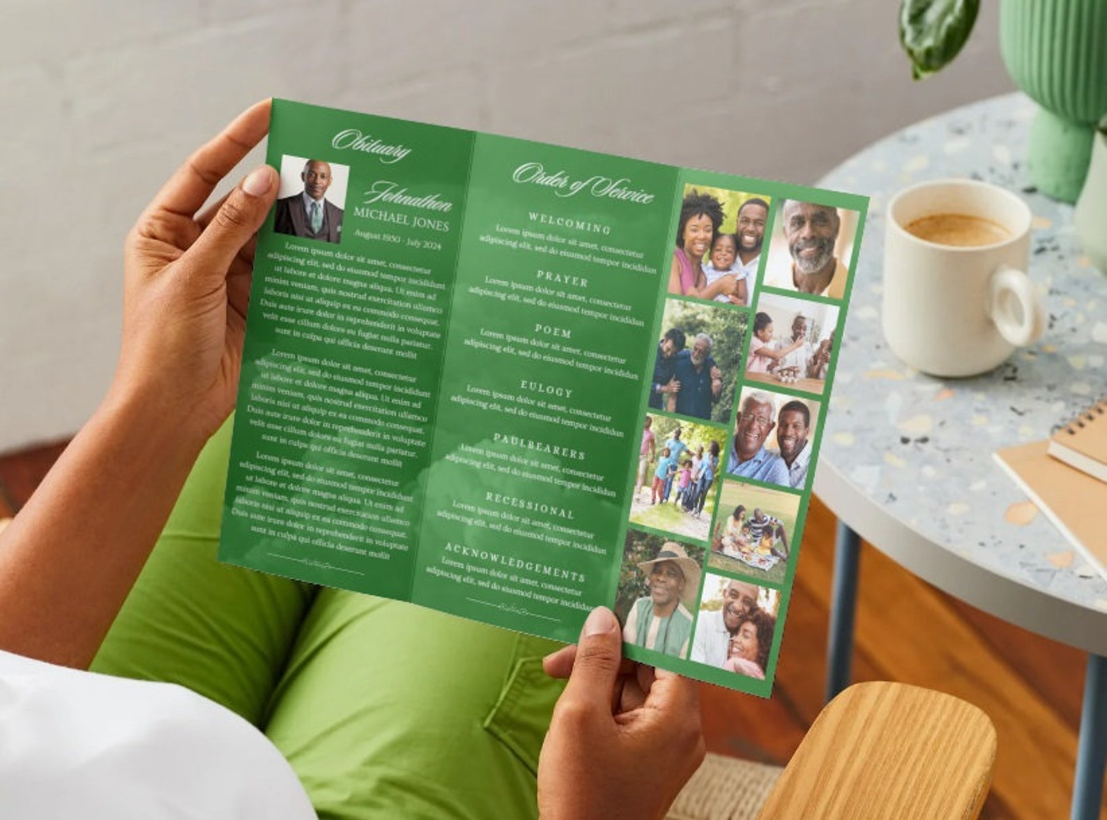 Funeral Trifold Brochure Template, Celebration of Life Trifold Brochure ...