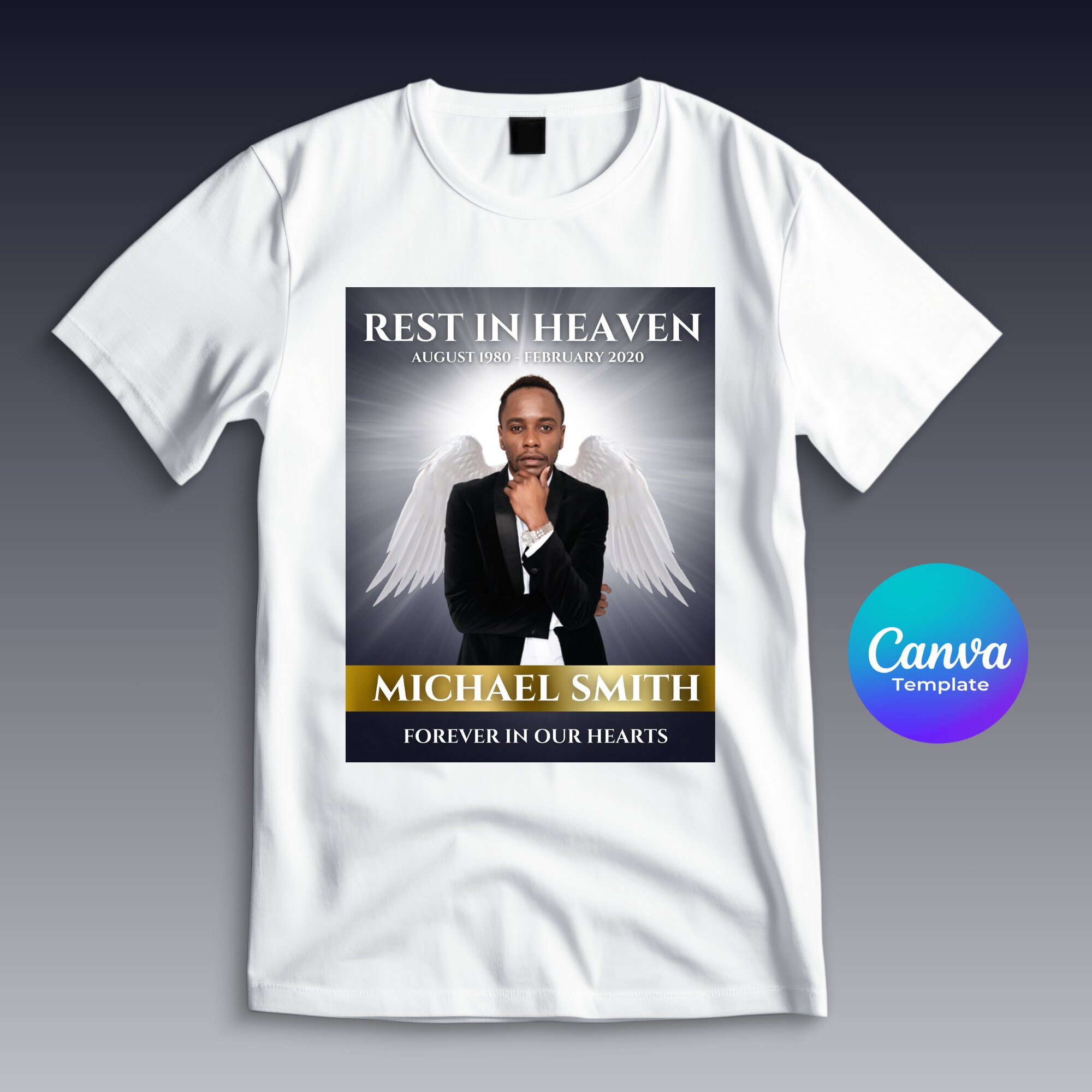 RIP Memorial T-shirt Template, Memorial T-shirt Template - Etsy