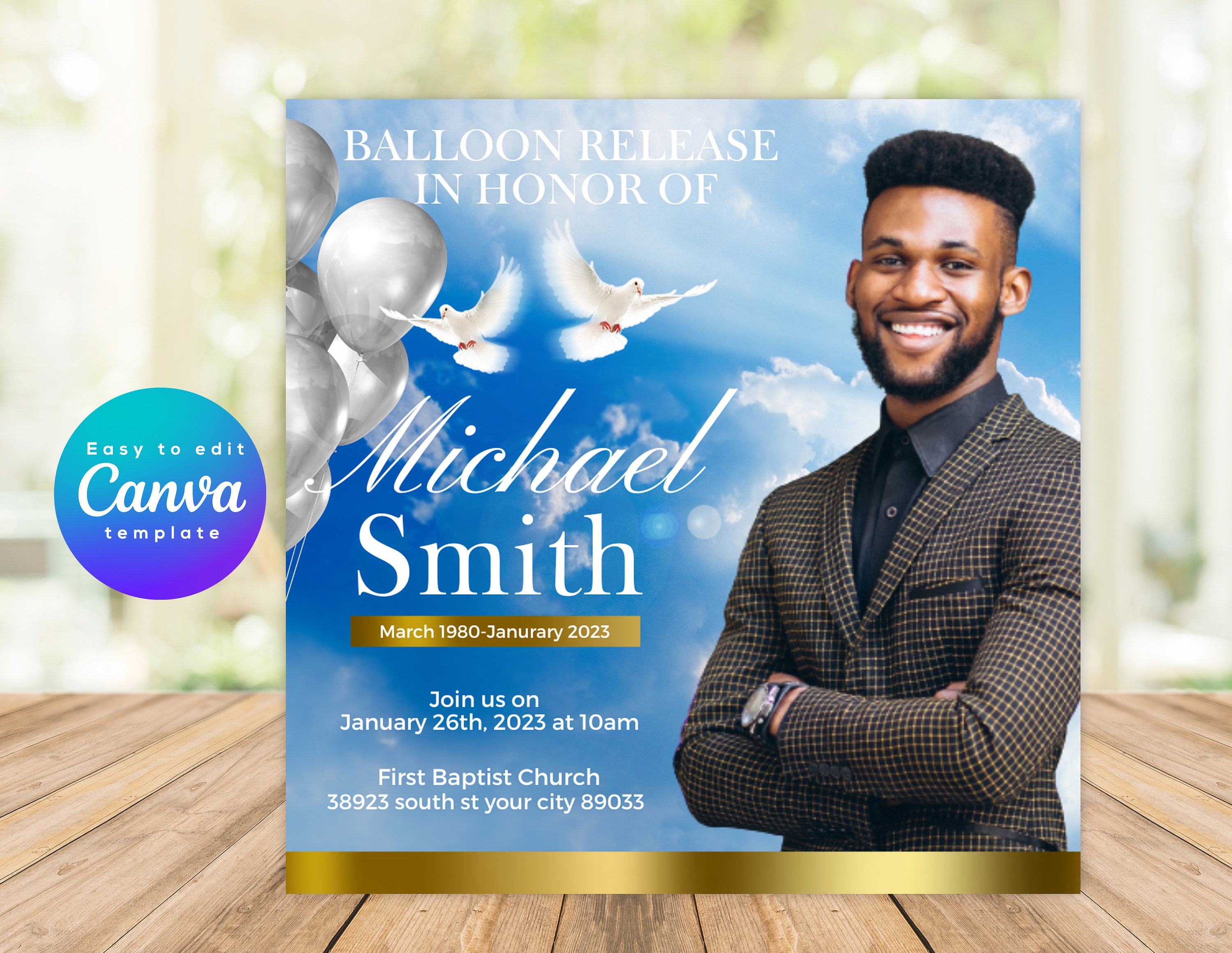 Instagram Memorial Flyer Instagram Balloon Release Flyer Etsy