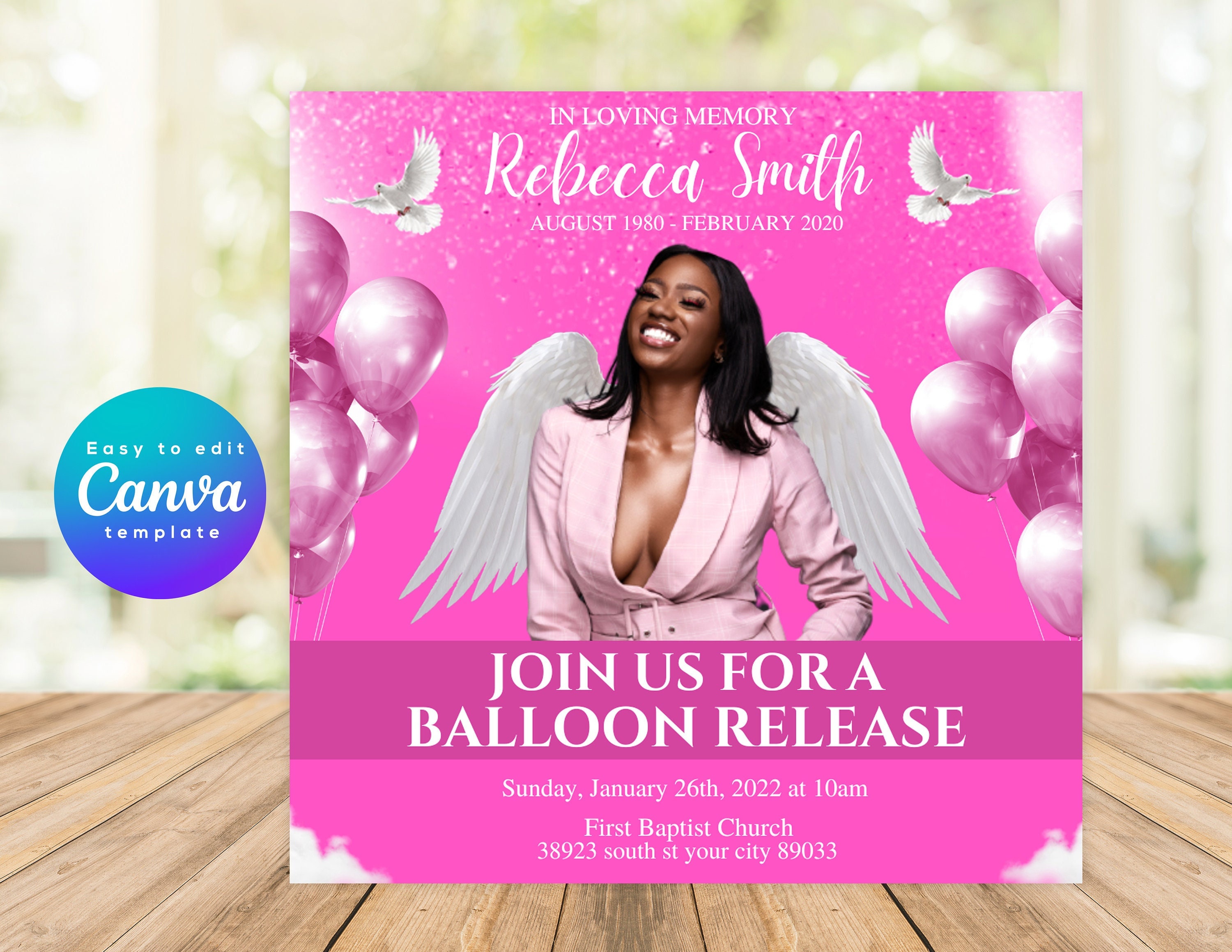 Instagram Memorial Flyer Instagram Balloon Release Flyer Etsy