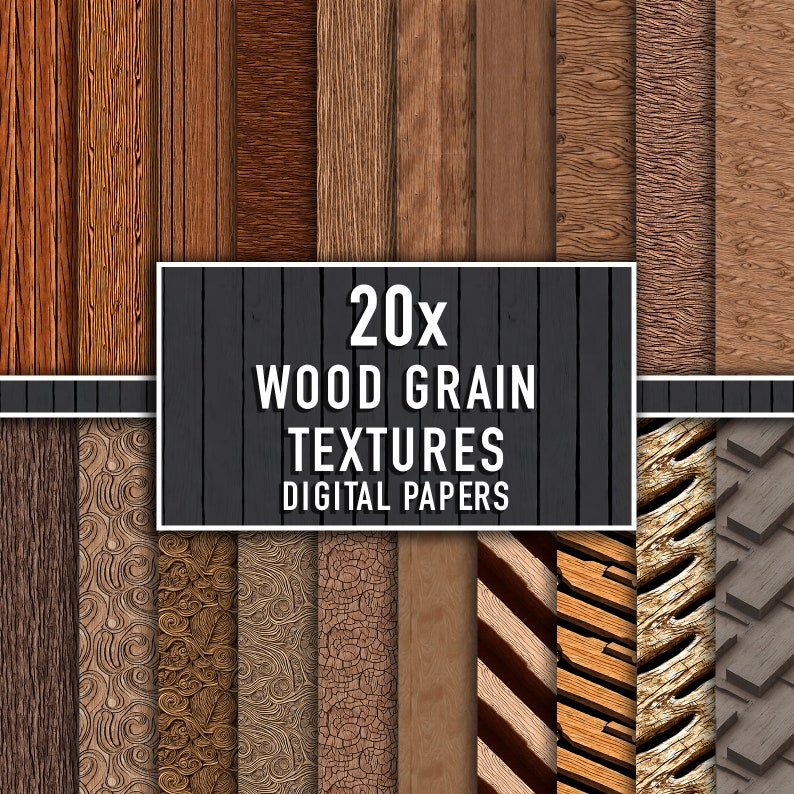 Wood Grain Digital Paper, Wood Seamless Pattern, Wooden Board Prints ...
