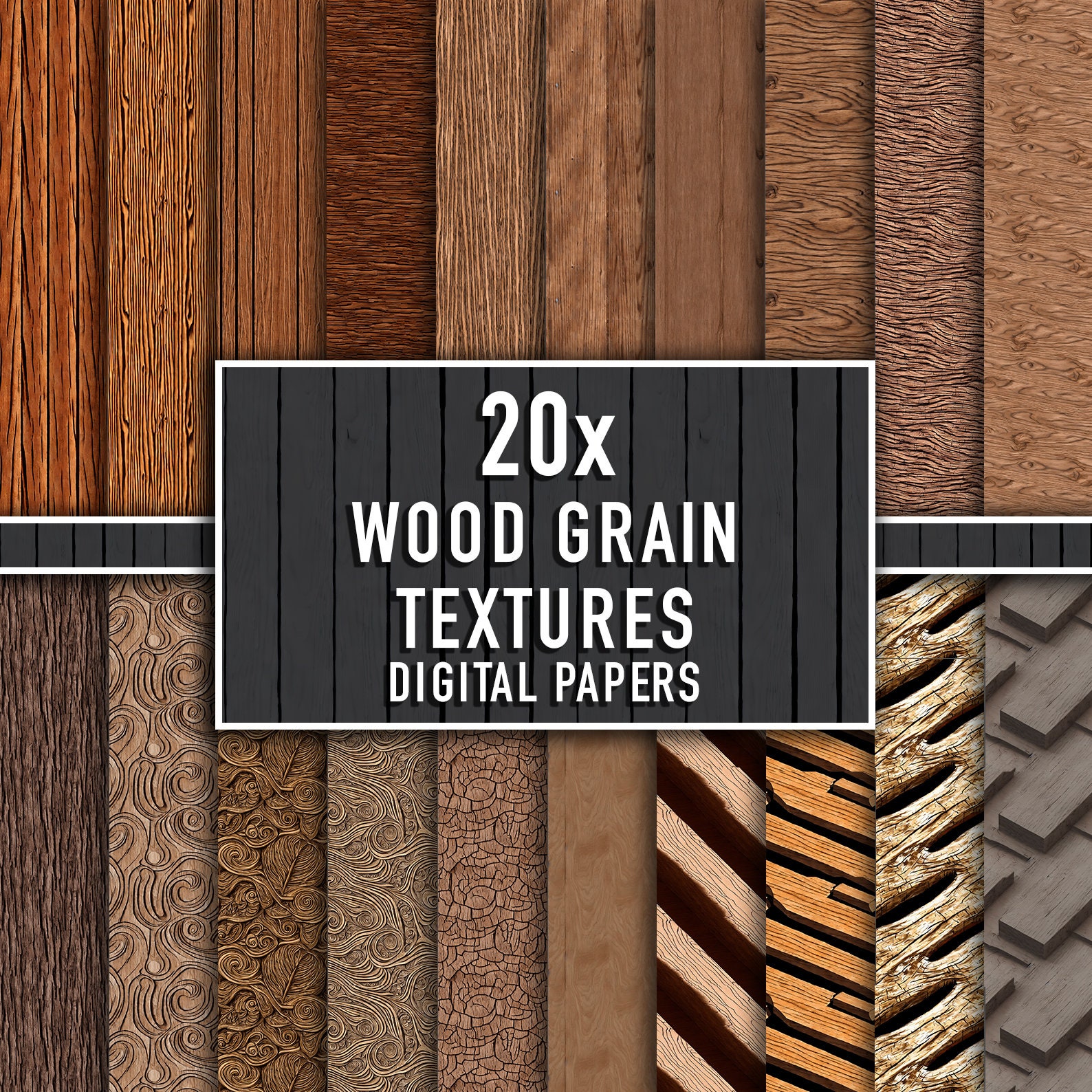 Wood Grain Digital Paper, Wood Seamless Pattern, Wooden Board Prints ...