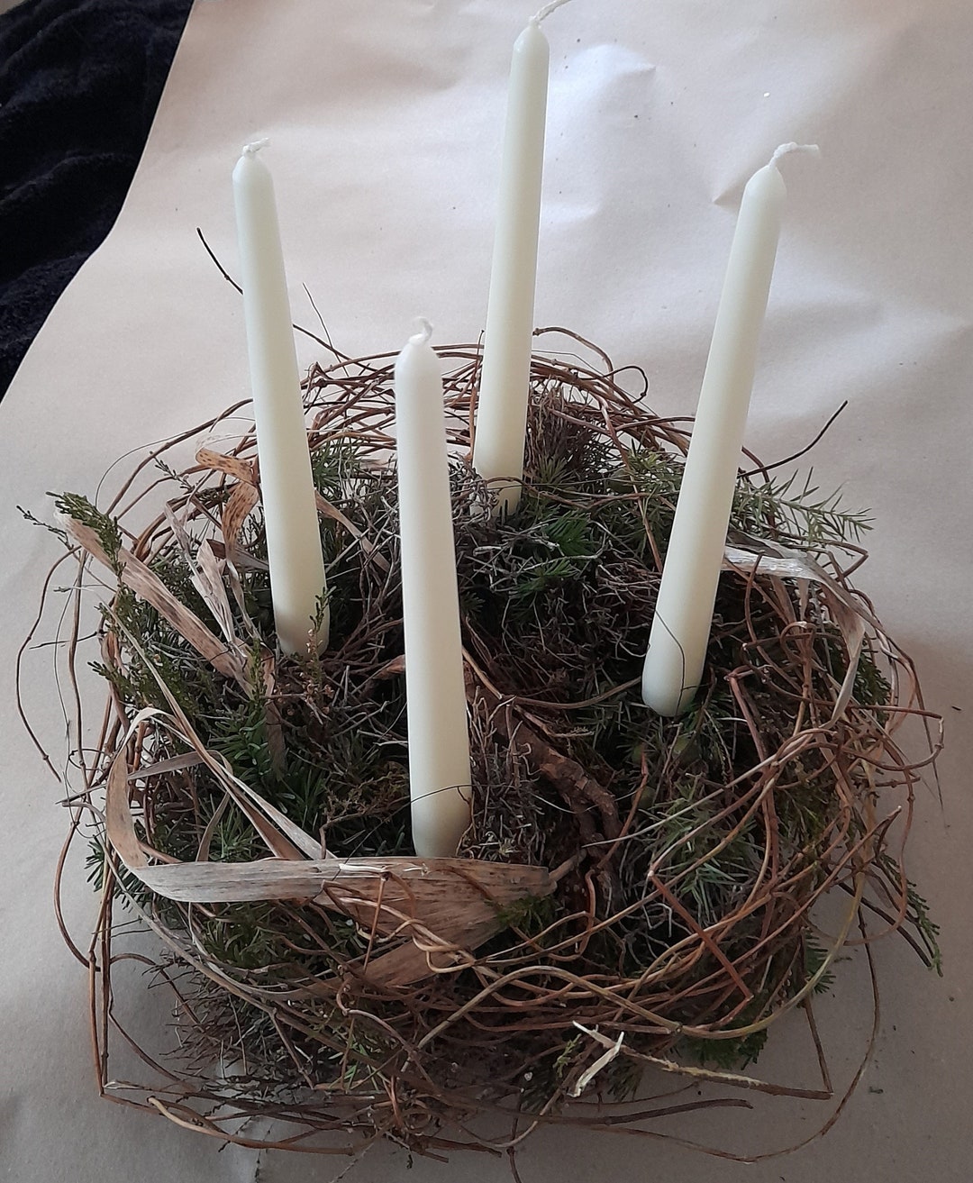 Adventskranz auf TERMIN Moos Eukalyptus Olive weiss grün - Etsy.de