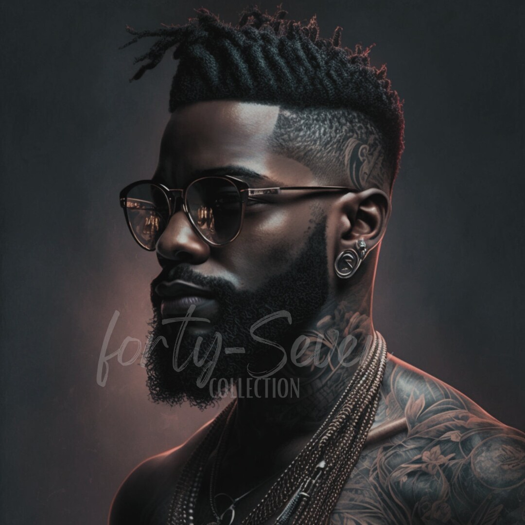 Handsome Black Dude Withtattoos and Beard Digital Download - Etsy
