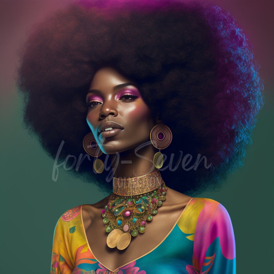 70s Fashion Diva Digital Image Black Girl Magic - Etsy