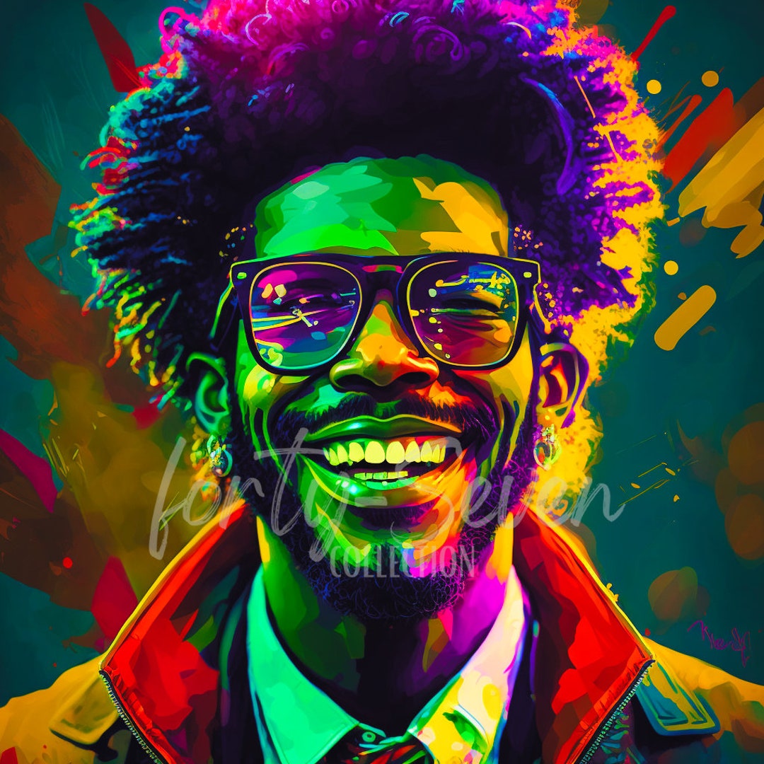 Colorful Afroblack Dude Digital Download - Etsy