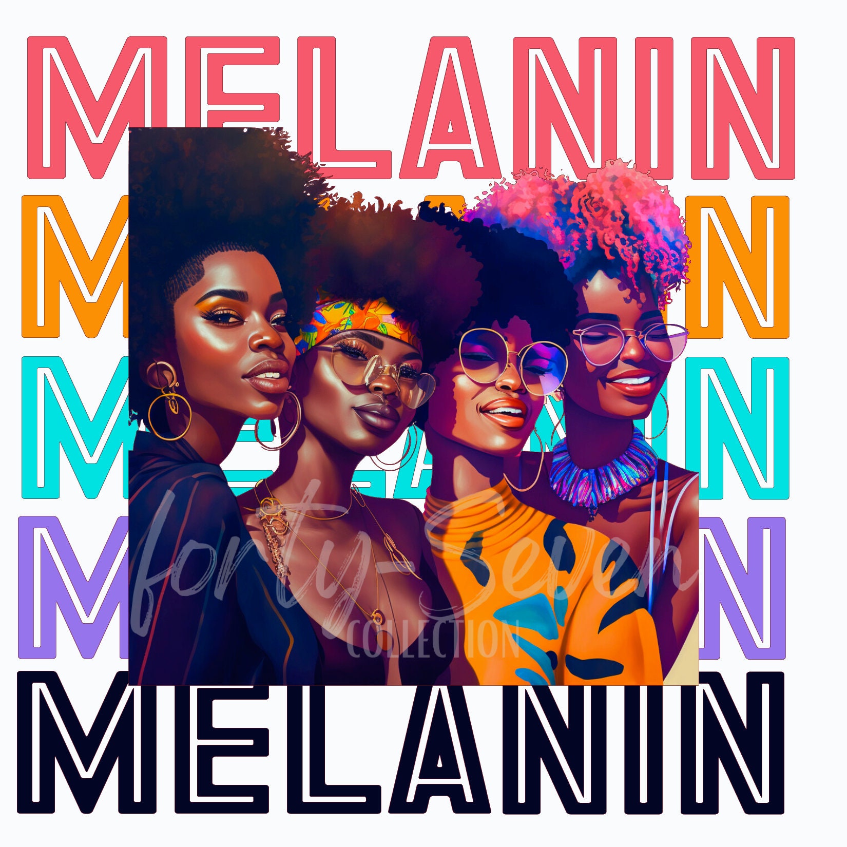Melanin Black Girls PNG Digital Download - Etsy