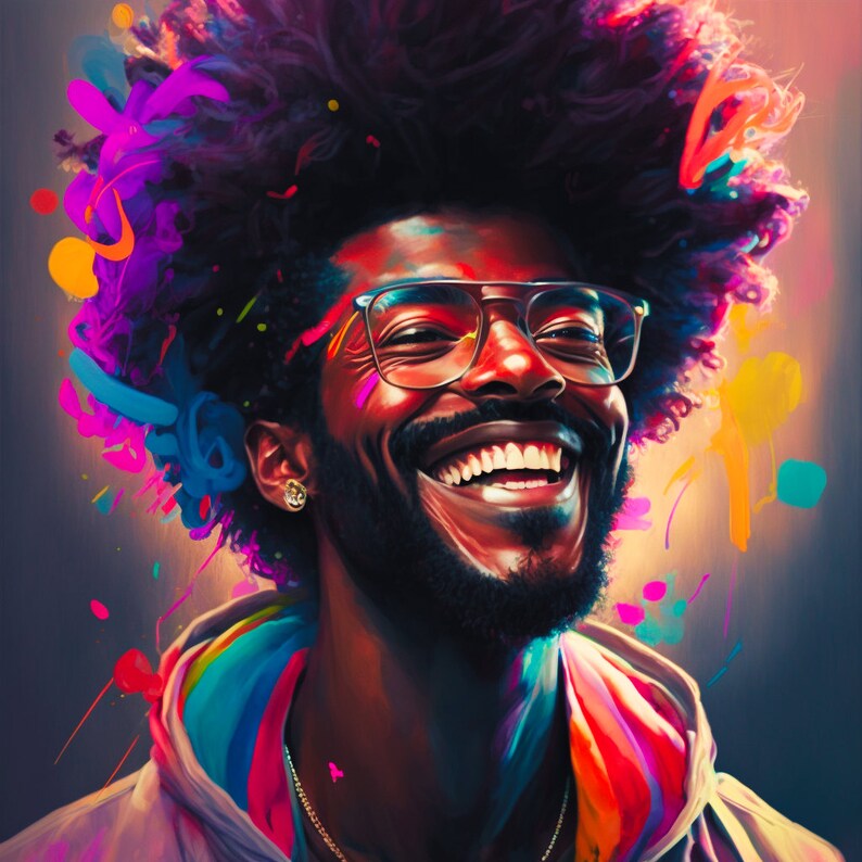 Colorful Afroblack Dude Digital Download - Etsy