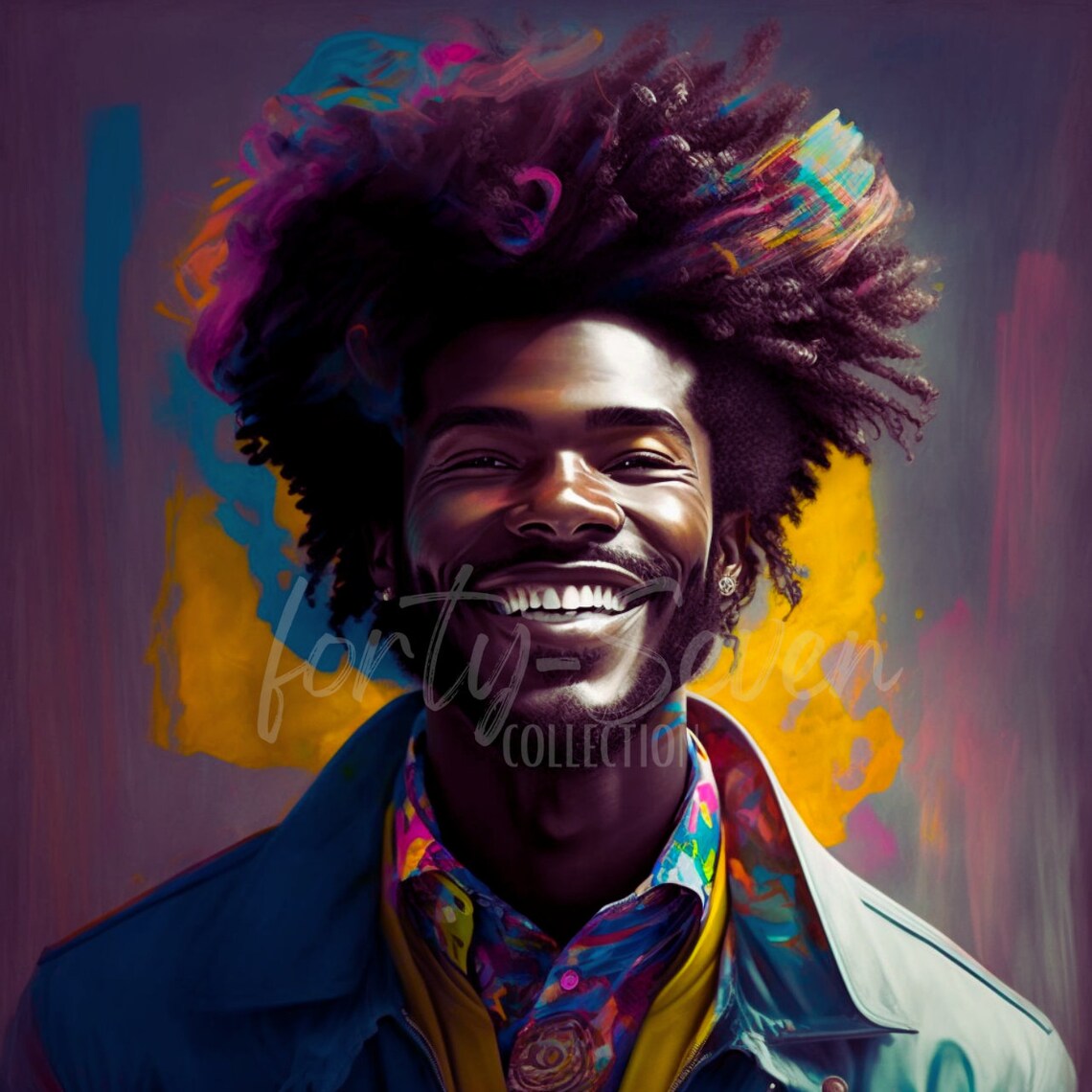 Colorful Afroblack Dude Digital Download - Etsy