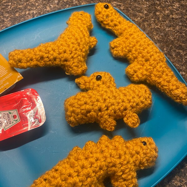 Crochet Dinosaur Chicken Nugget Pattern - Etsy