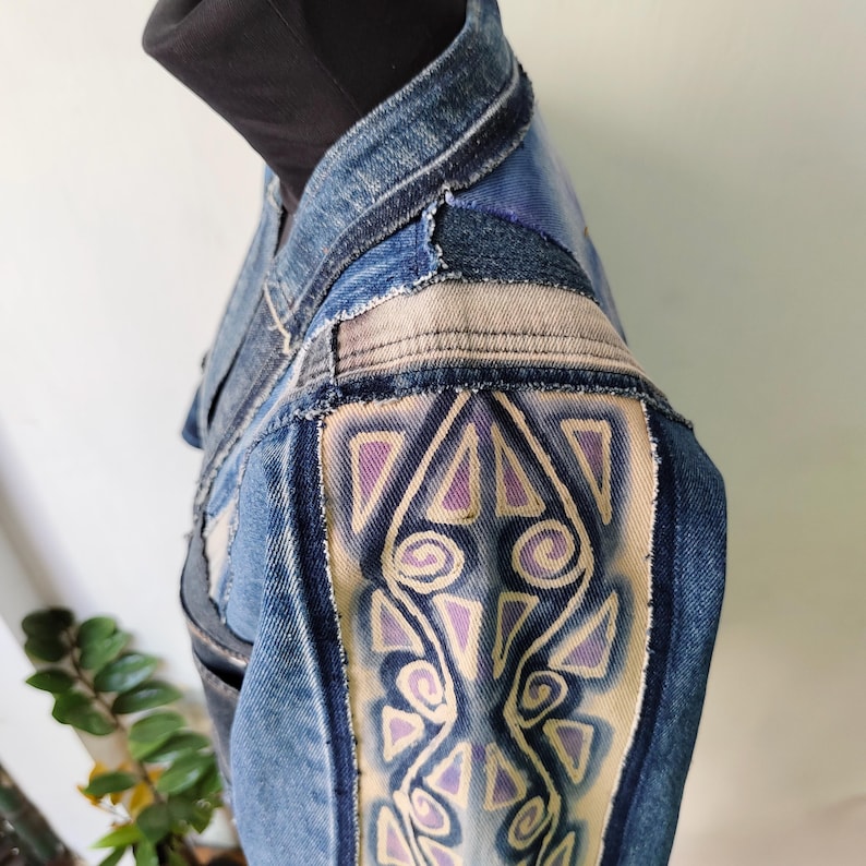 Kimono Patchwork Denim Jacket, Upcycled Denim Jacket, Patchwork Jacket ...