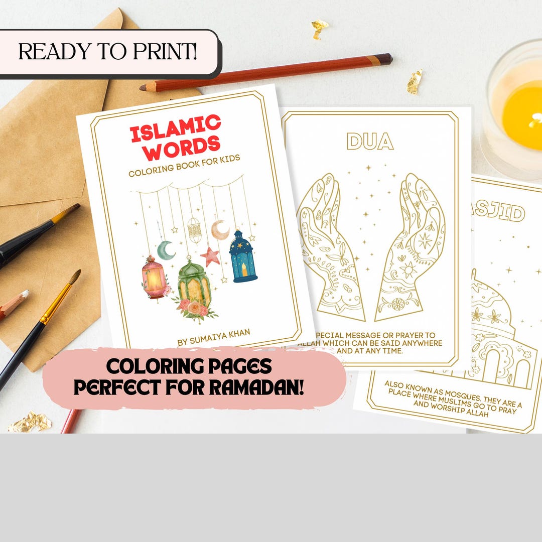 Ramadan Islamic Coloring Activity Book Pages to Print Digital Download ...