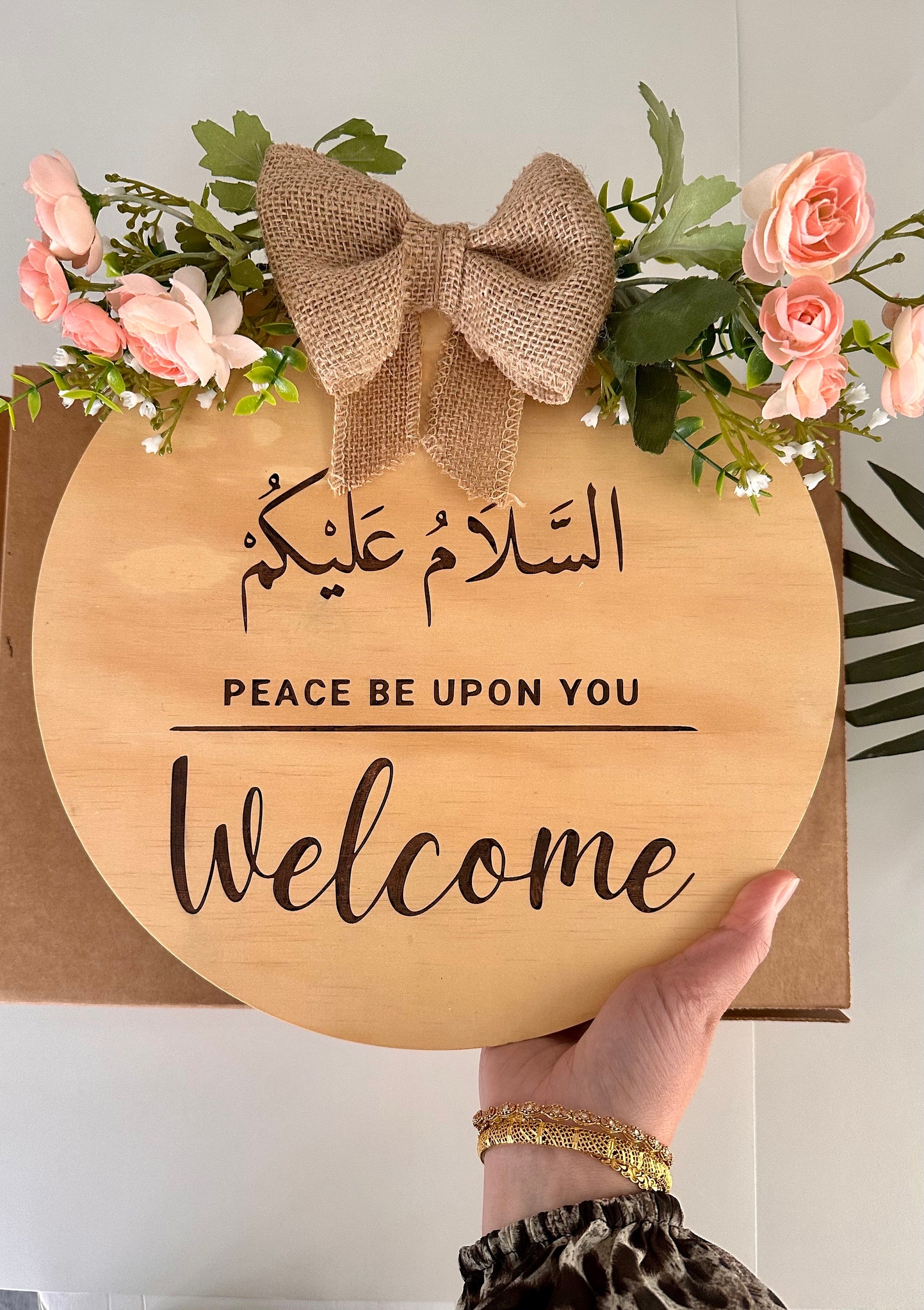 Welcome Sign Salaam Muslim Islamic Welcome Hanging Door Sign Laser ...