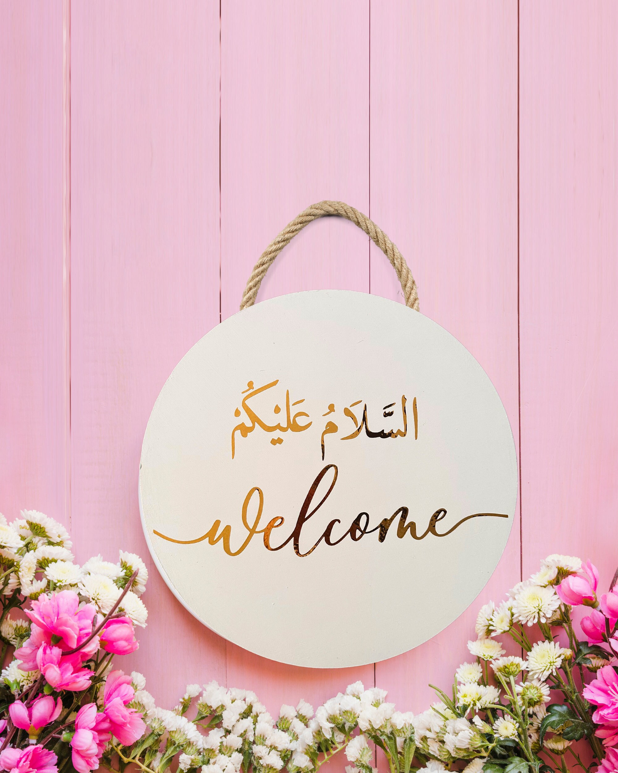 Acrylic Welcome Sign Salaam Gold Black Muslim Islamic Welcome Hanging ...