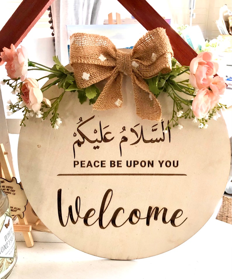 Welcome Sign Salaam Muslim Islamic Welcome Hanging Door Sign - Etsy